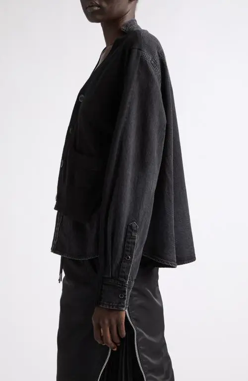 Sacai Cardigan Front Denim Shirt