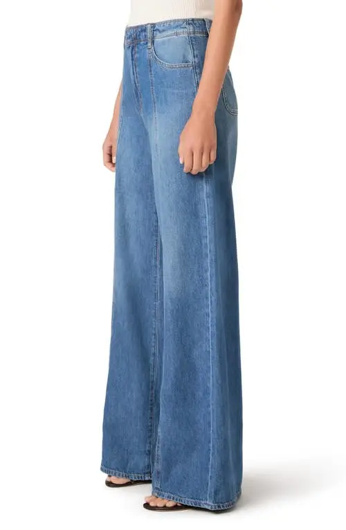 Paige Cameron Seamed High Waist Super Wide Leg Jeans - La Verne
