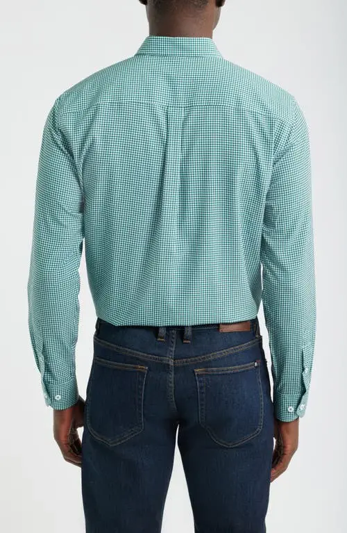 Johnston & Murphy Xc+™ Performance Game Day Gingham Button-up Shirt - Green