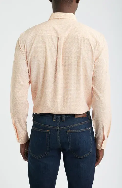 Johnston & Murphy Xc+™ Football Print Performance Button-down Shirt - Orange