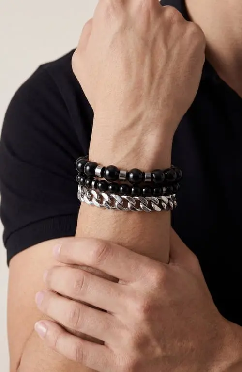 MR. ETTIKA Midnight & Steel Bracelet Set