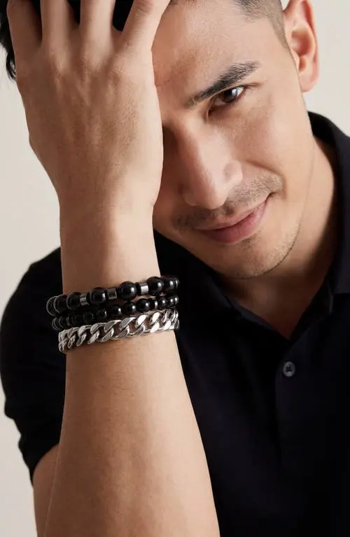MR. ETTIKA Midnight & Steel Bracelet Set