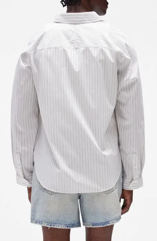 REPRESENT Pinstripe Graphic Cotton Button-up Shirt