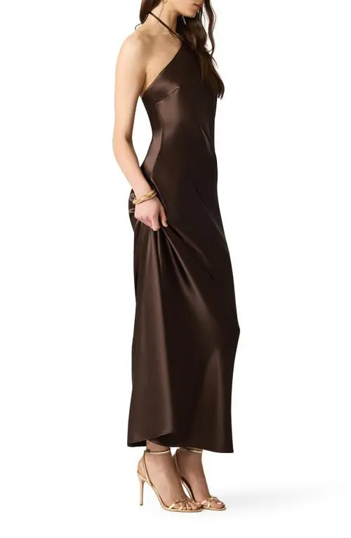 Steve Madden Floral Halter Satin Maxi Dress