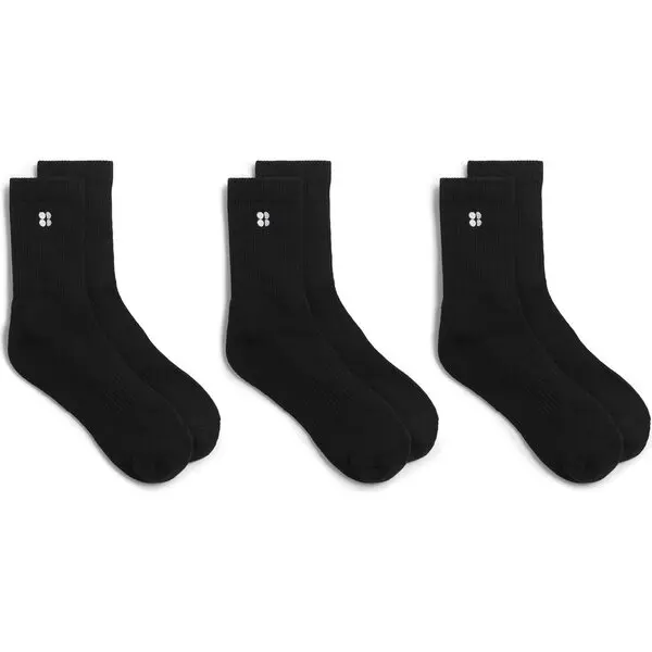Sweaty Betty Essentials 3-pack Crew Socks - Black