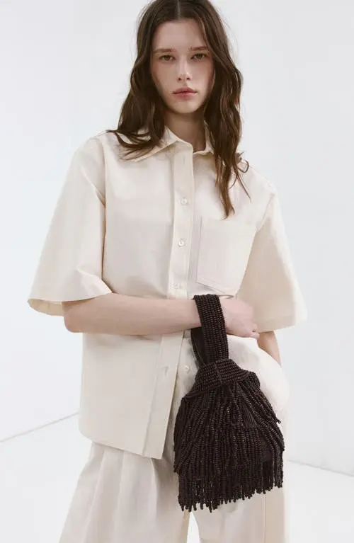 Mango Beaded Fringed Handheld Bag