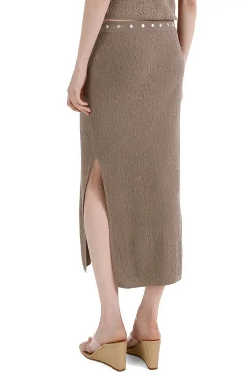 Mango Button Detail Side Slit Maxi Skirt