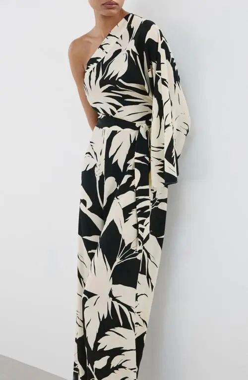 Mango Asymmetrical Flare Sleeve Jumpsuit