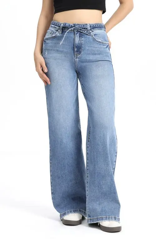 BAYEAS Tie Belt High Waist Wide Leg Jeans
