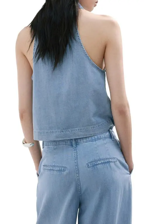 Mango Drape Plunge Neck Top