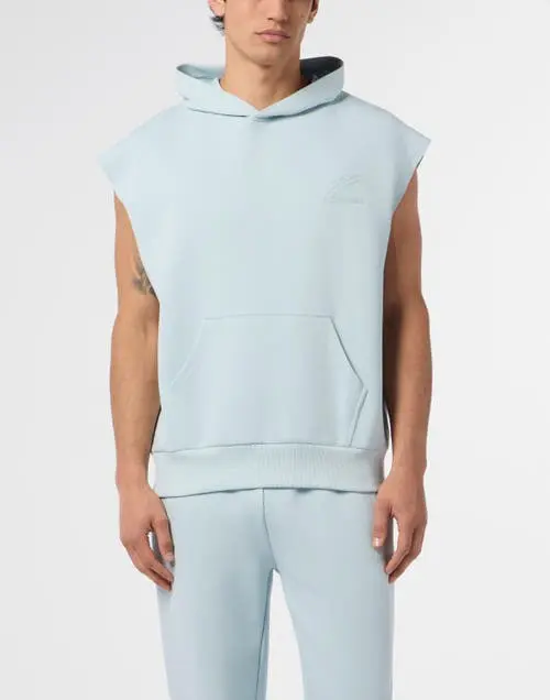 PLEIN SPORT Sleeveless Hoodie Vest Icon - Lightblue