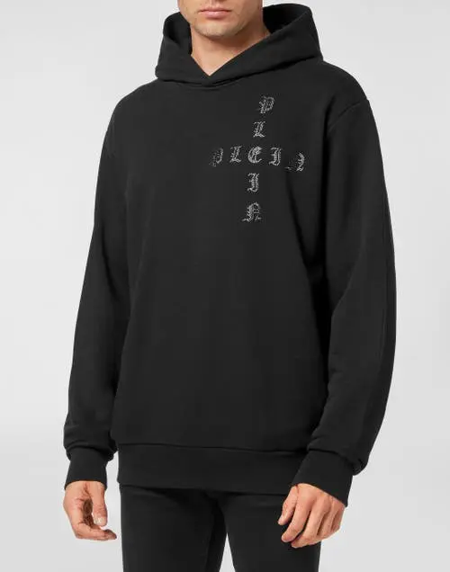 Philipp Plein Gothic Embellished Hoodie - Black