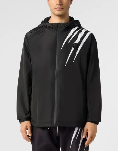 PLEIN SPORT Nylon Jacket With Scratch Graphic