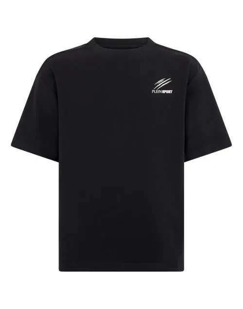 PLEIN SPORT Pique Round Neck T-shirt Icon - Black