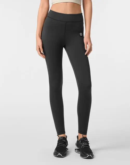 PLEIN SPORT Push Up High Waisted Leggings Scratch - Black