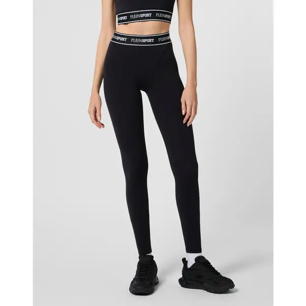 PLEIN SPORT Fleece Jogging Leggings - Black
