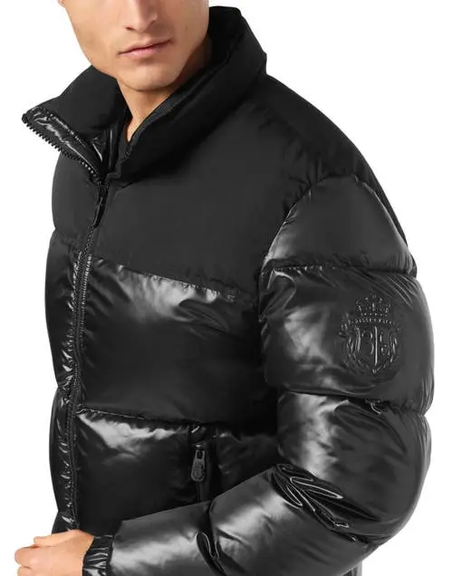 BILLIONAIRE Nylon Down Jacket Bicolor Crest