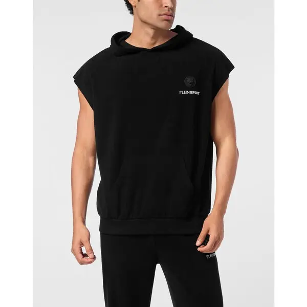 PLEIN SPORT Sponge Sleeveless Hoodied Vest