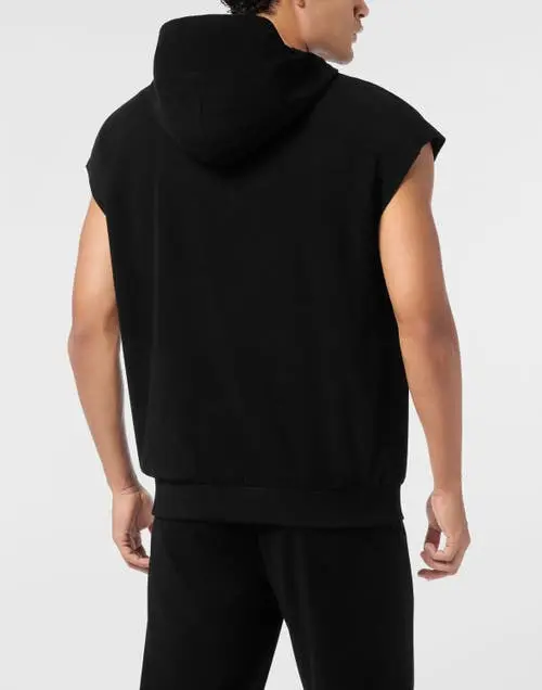 PLEIN SPORT Sponge Sleeveless Hoodied Vest