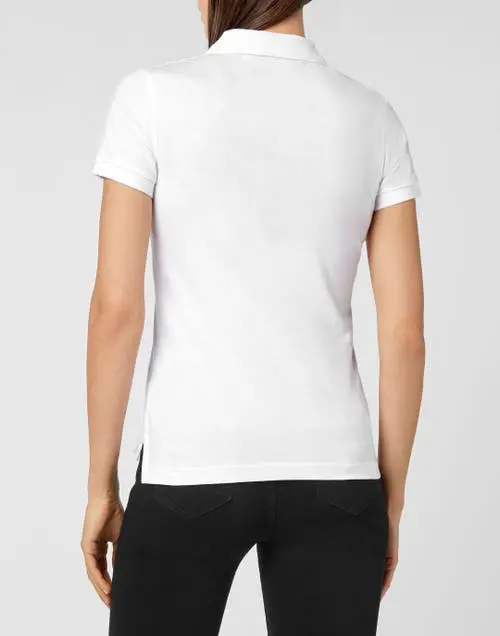Philipp Plein Embroidered Skull Polo Shirt - White