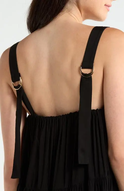 Elan Tiered Cover-up Dress - Black