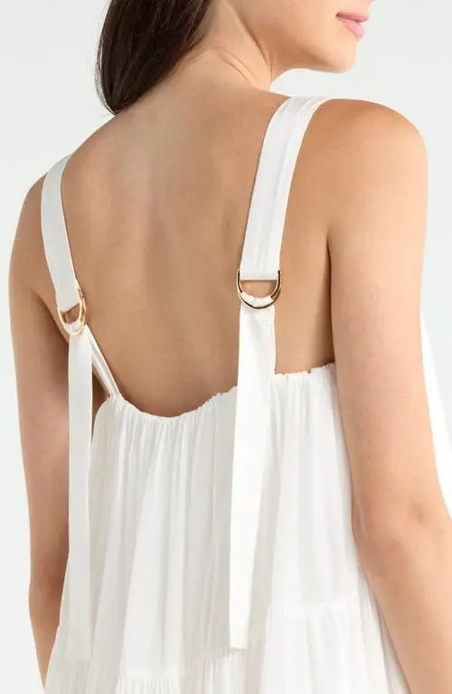 Elan Tiered Cover-up Dress - White
