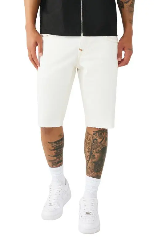 True Religion Ricky Super T Denim Shorts - Ecru