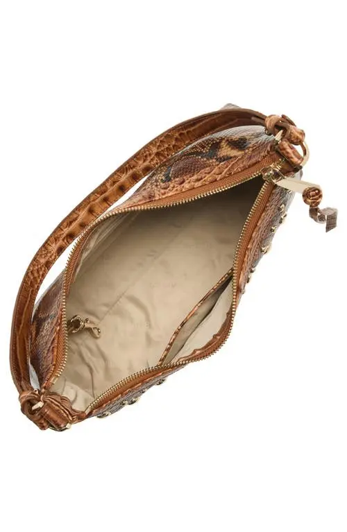 Brahmin Olivia Snakeskin Embossed Leather Shoulder Bag