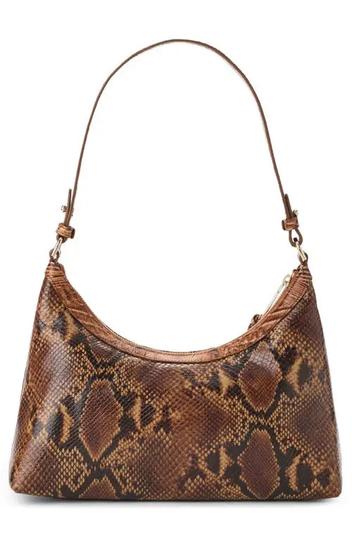 Brahmin Olivia Snakeskin Embossed Leather Shoulder Bag