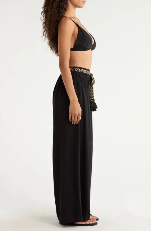 Elan Tie Belt Wide Leg Cover-up Pants