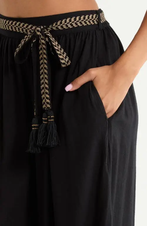 Elan Tie Belt Wide Leg Cover-up Pants