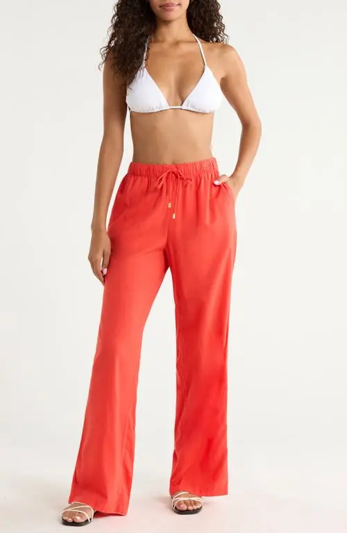Elan Drawstring Wide Leg Cover-up Pants