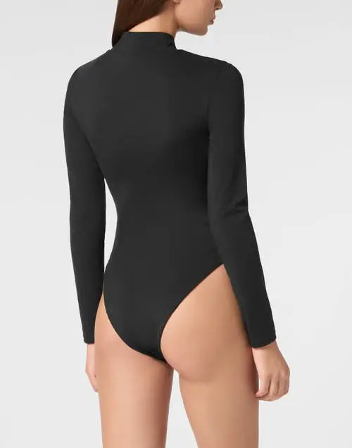PLEIN SPORT Long Sleeve Zip-up Bodysuit