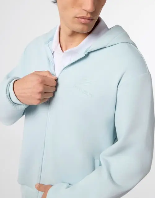 PLEIN SPORT Pique Zip Hoodie Icon - Lightblue