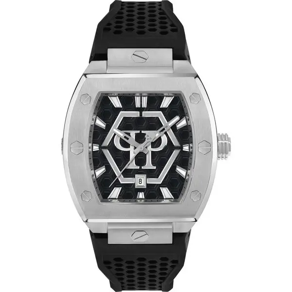 Philipp Plein The Hexagon Phantom Stainless Steel Watch - Black/silver