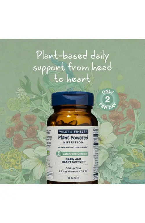 WILEY'S FINEST Omega-3 60 Softgels With Plant-based Algae Oil