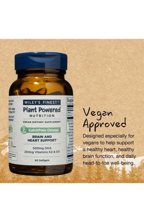 WILEY'S FINEST Omega-3 60 Softgels With Plant-based Algae Oil