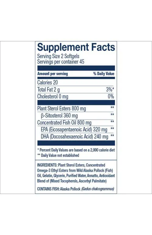 WILEY'S FINEST Cholesterol Support Heart Health Omega-3 Softgels 90 Softgels