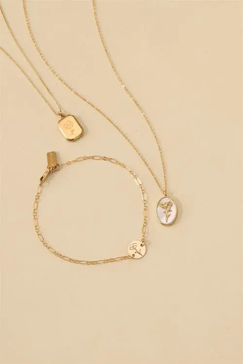 SET & STONES Audrey Birth Flower Necklace
