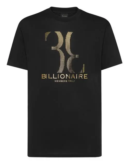 BILLIONAIRE T-shirt Round Neck Logo - Black