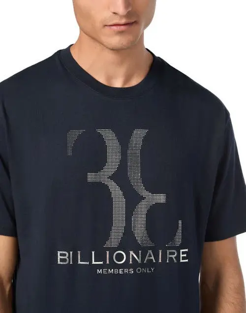 BILLIONAIRE T-shirt Round Neck Logo - Darkblue