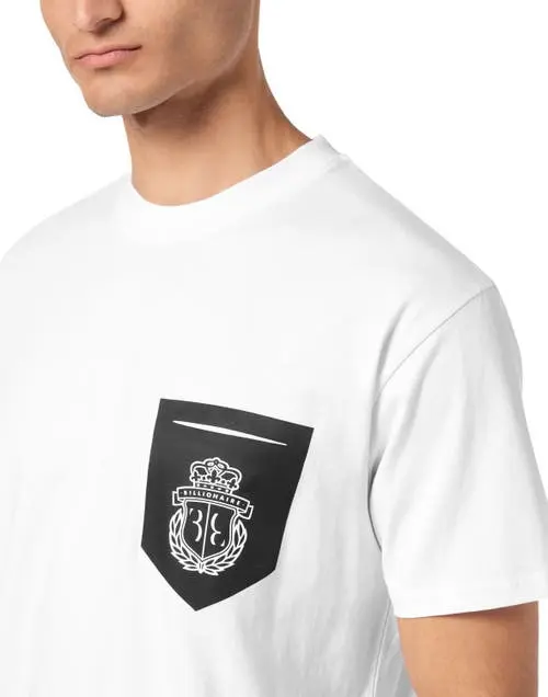 BILLIONAIRE T-shirt Round Neck Crest - White