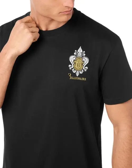 BILLIONAIRE T-shirt Round Neck Fleur-de-lis - Black