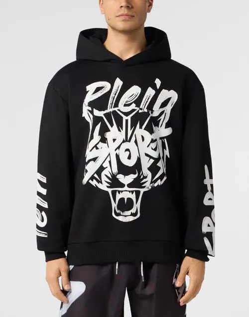 PLEIN SPORT Graphic Print Hoodie - Black