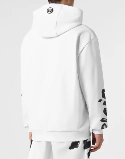 PLEIN SPORT Graphic Print Hoodie - White