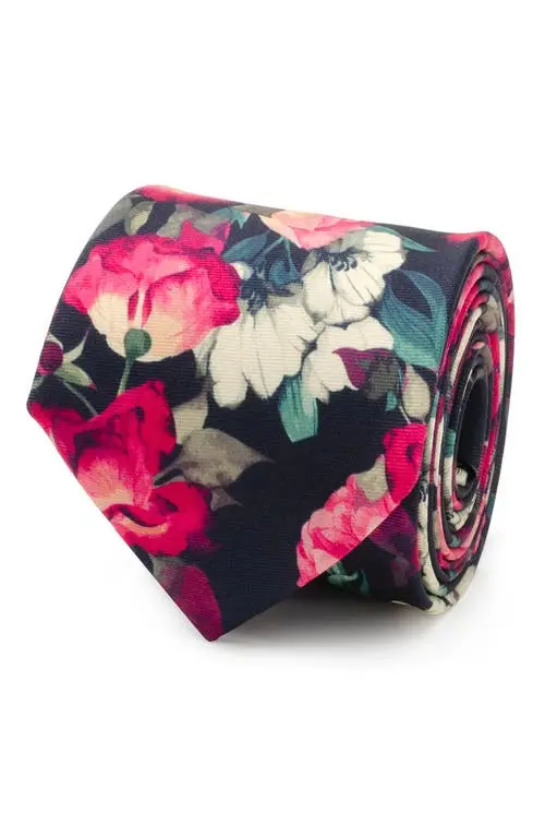 CUFFLINKS, INC. Silk Jacquard Floral Tie And Pocket Square Set - Navy