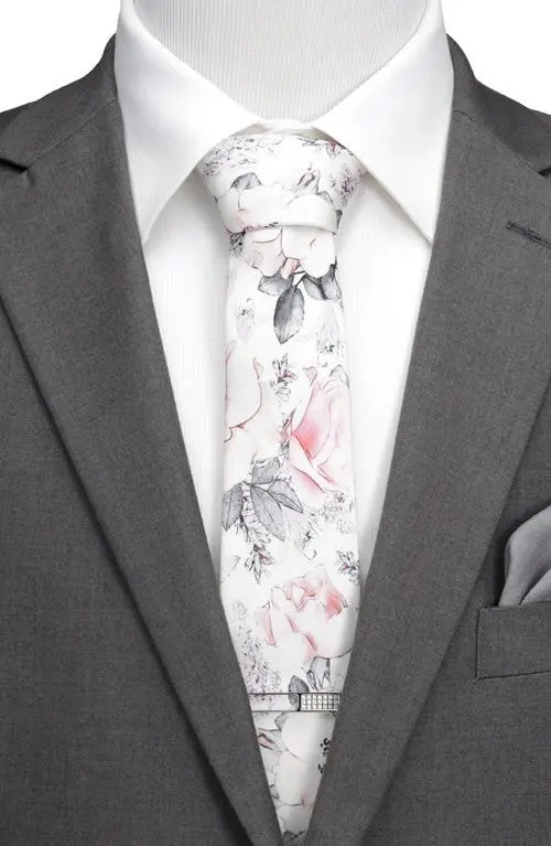 CUFFLINKS, INC. Silk Jacquard Floral Neck Tie And Pocket Square Set