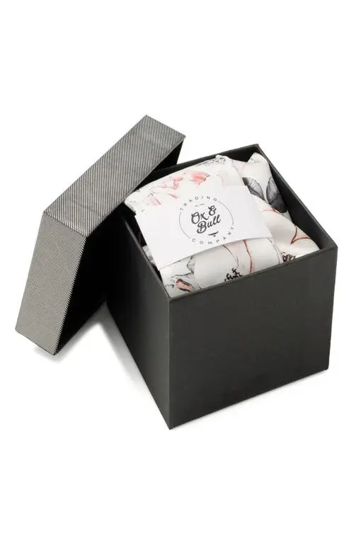 CUFFLINKS, INC. Silk Jacquard Floral Neck Tie And Pocket Square Set - Gray