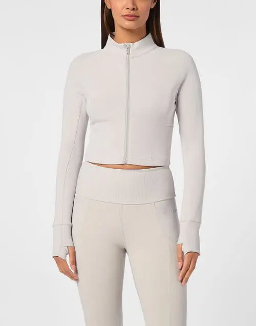 PLEIN SPORT Cropped Jogging Full Zip Jacket - Grey