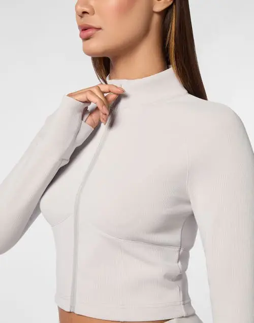 PLEIN SPORT Cropped Jogging Full Zip Jacket - Grey
